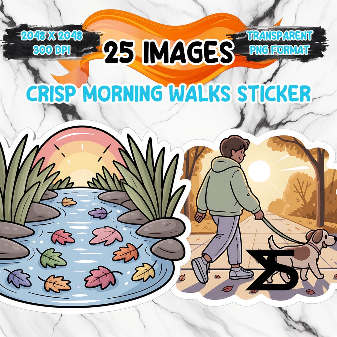 Watercolor Crisp Morning Walks Sticker PNG Image on Transparent ...