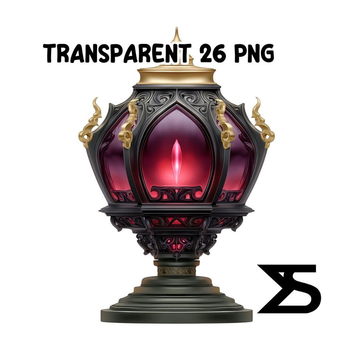 Watercolor Evil Gothic Lantern PNG Image on Transparent Background ...