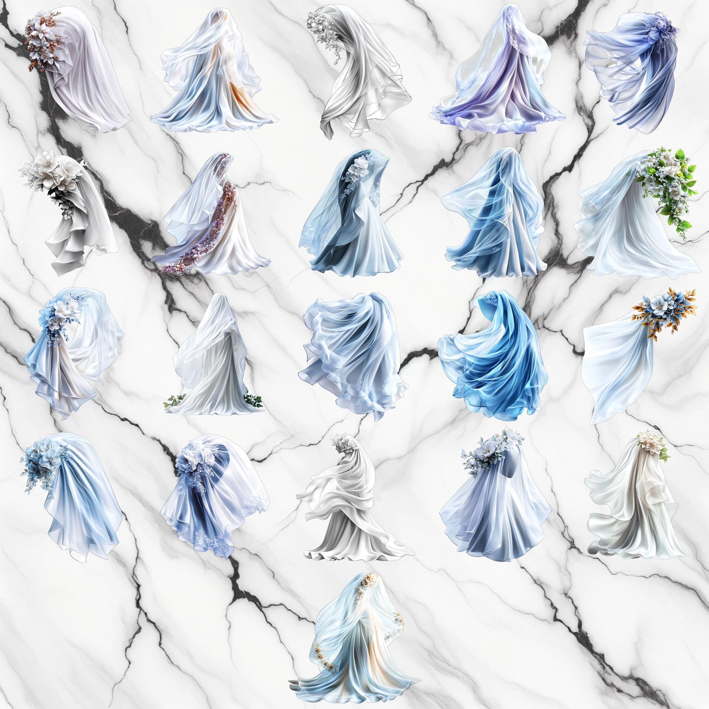 Watercolor Wedding Veil PNG Image on Transparent Background, Digital ...