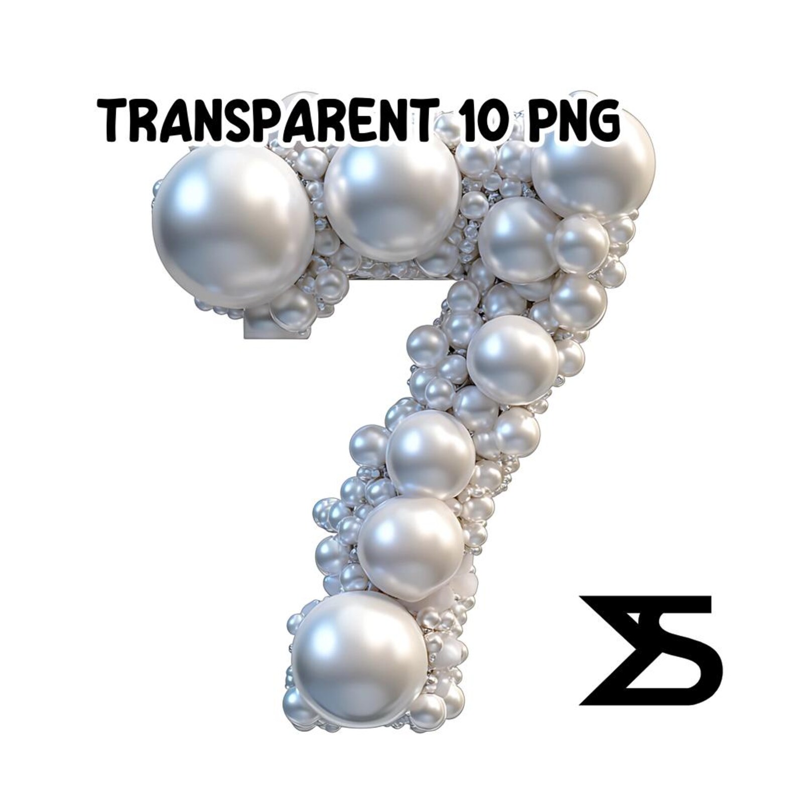 Watercolor Pearl Number PNG Image on Transparent Background, Digital ...