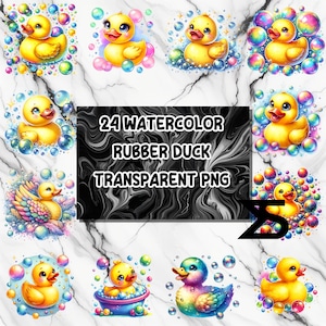 24 Rubber Duck Clipart Bundle Png, Clipart Bundle, Commercial Use ...