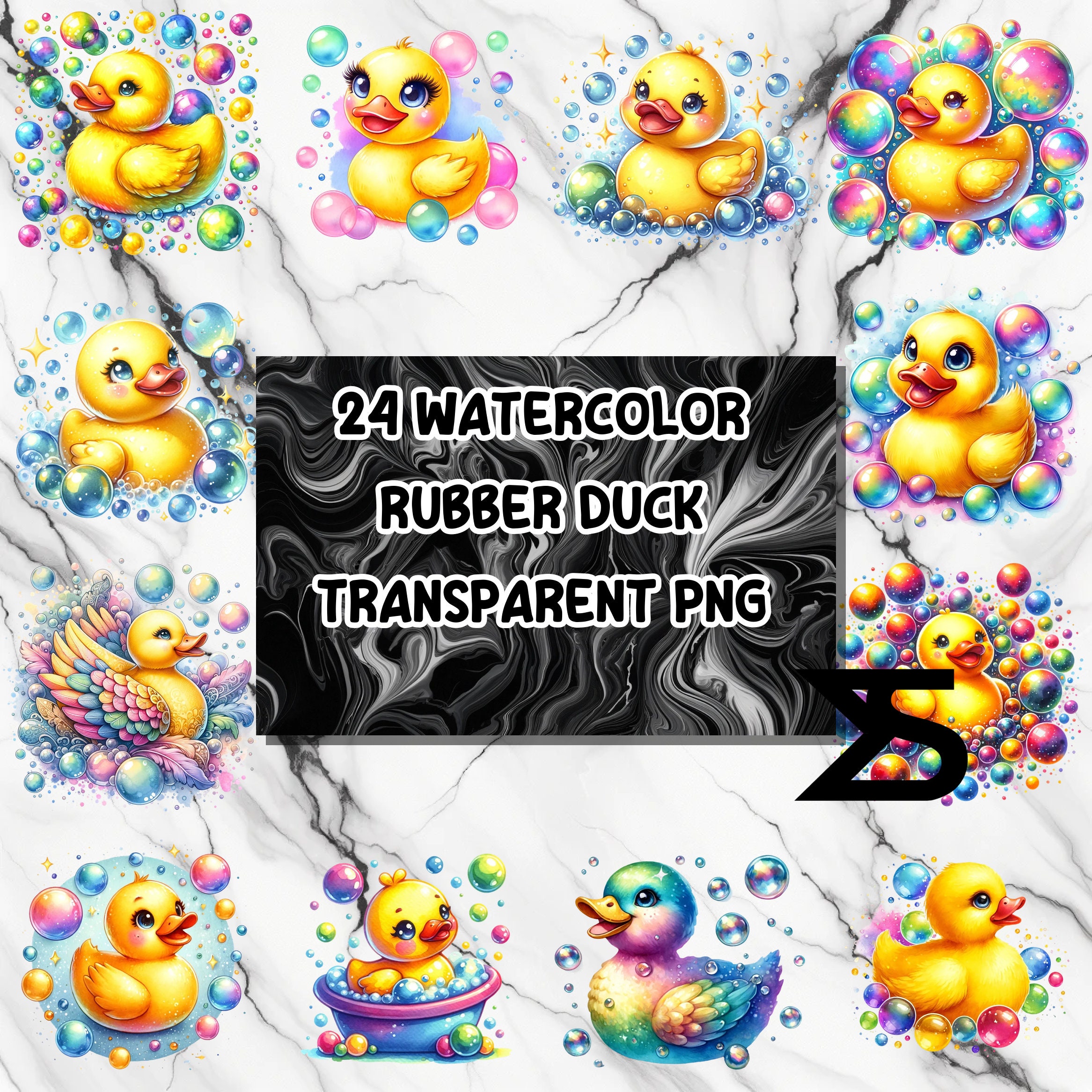 24 Rubber Duck Clipart Bundle Png, Clipart Bundle, Commercial Use ...