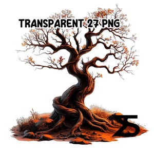 Watercolor Twisted Tree PNG Image on Transparent Background, Digital ...