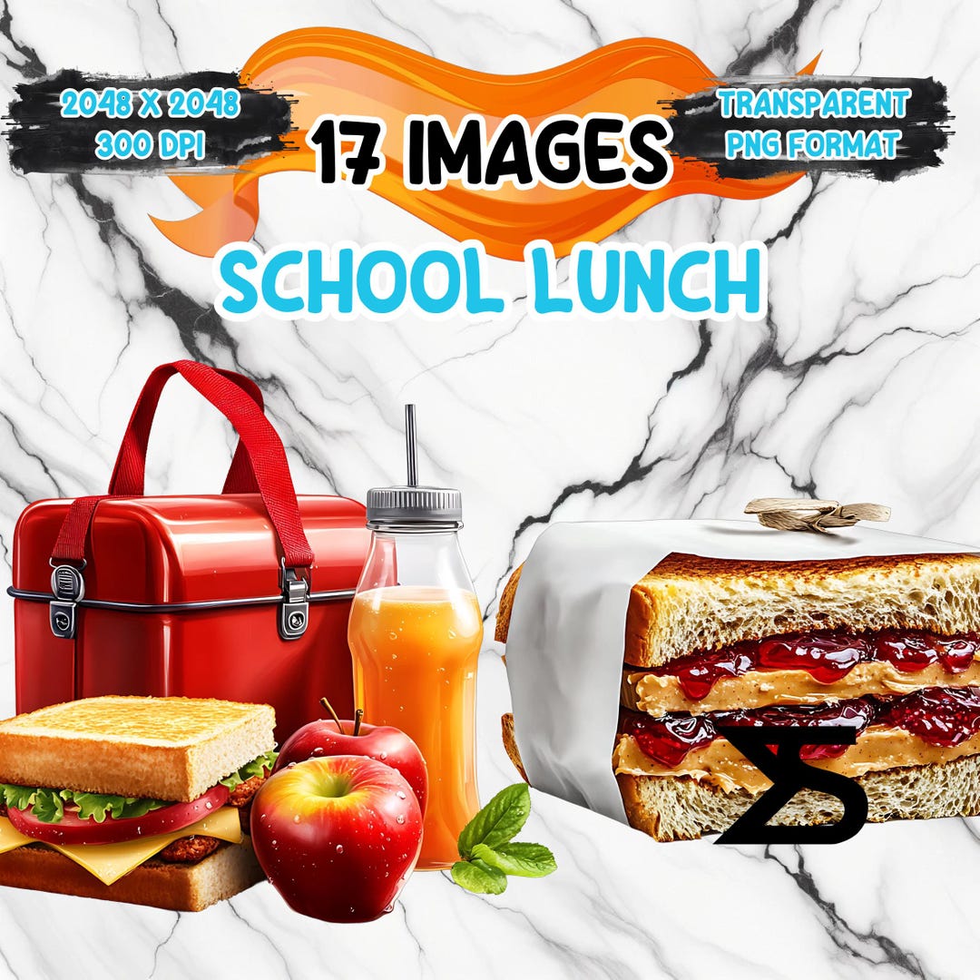 Watercolor School Lunch PNG Image With Transparent Background, Food ...