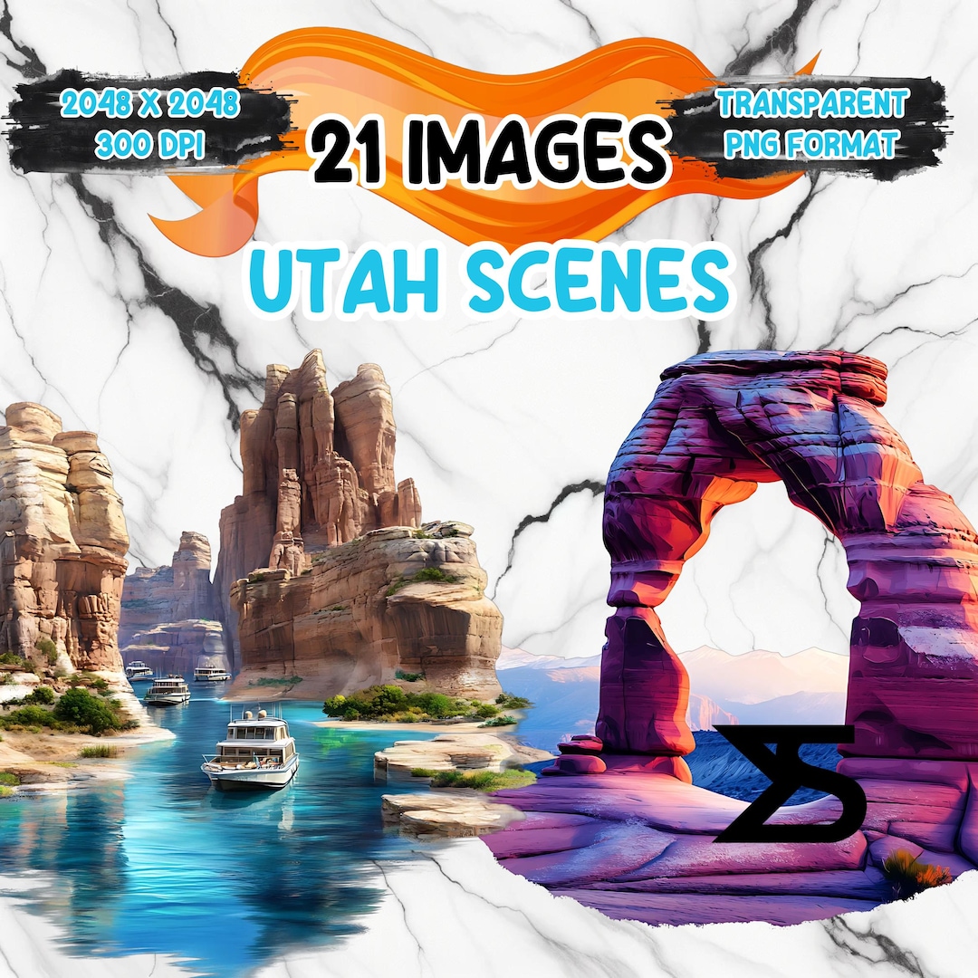 Watercolor Utah Scenes PNG Image, Utah Clipart Bundle, Commercial Use ...