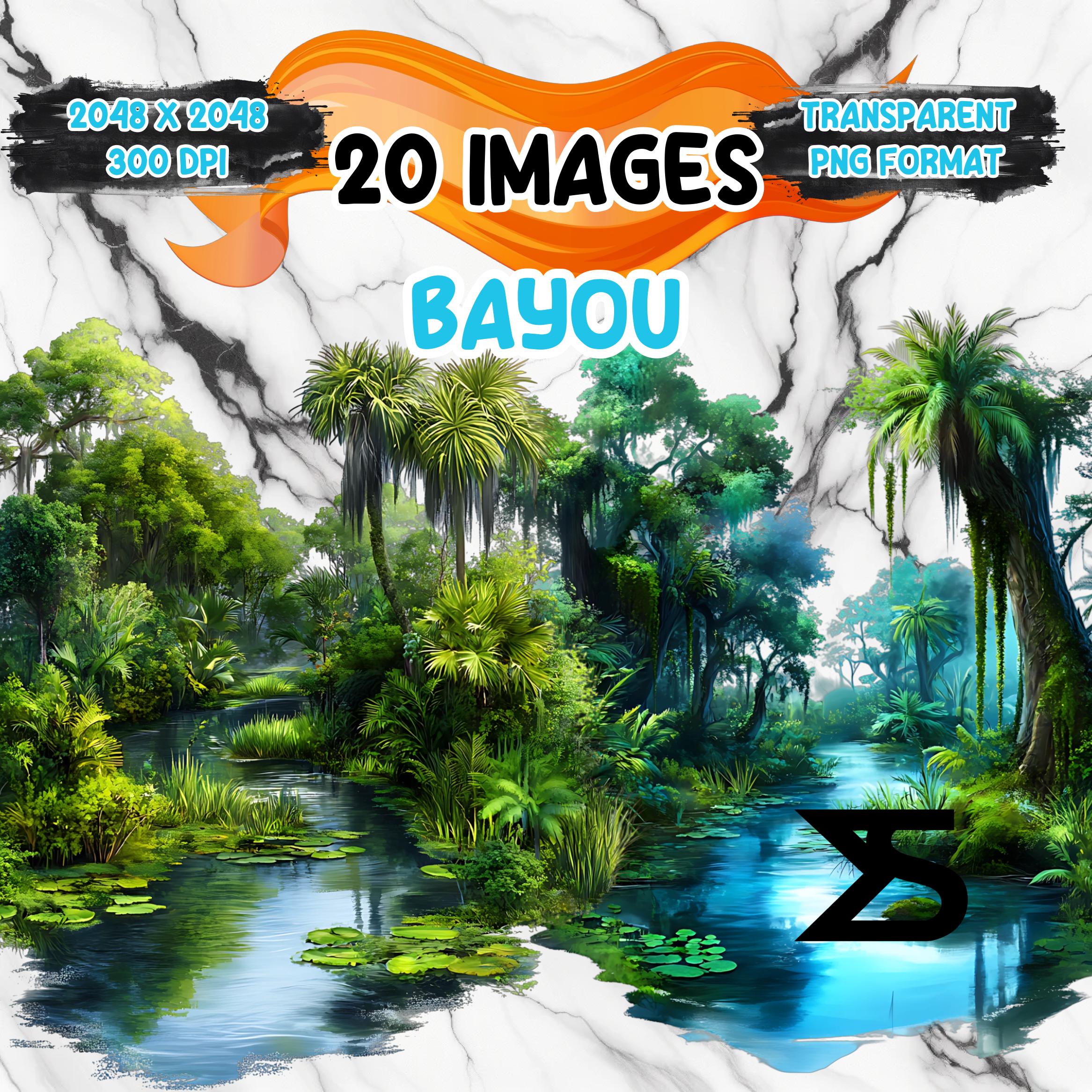 Watercolor Bayou PNG Image on Transparent Background, Digital Sticker ...