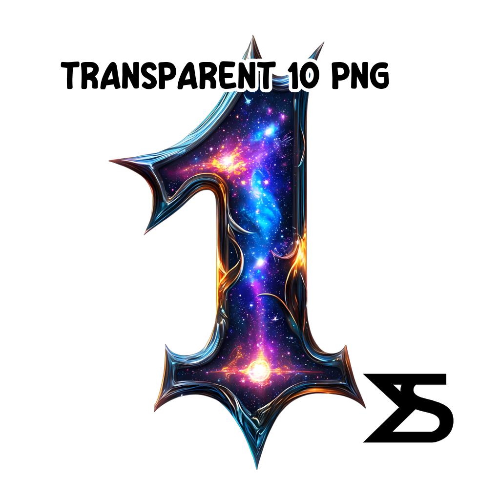 Watercolor Celestial Number PNG Image on Transparent Background ...