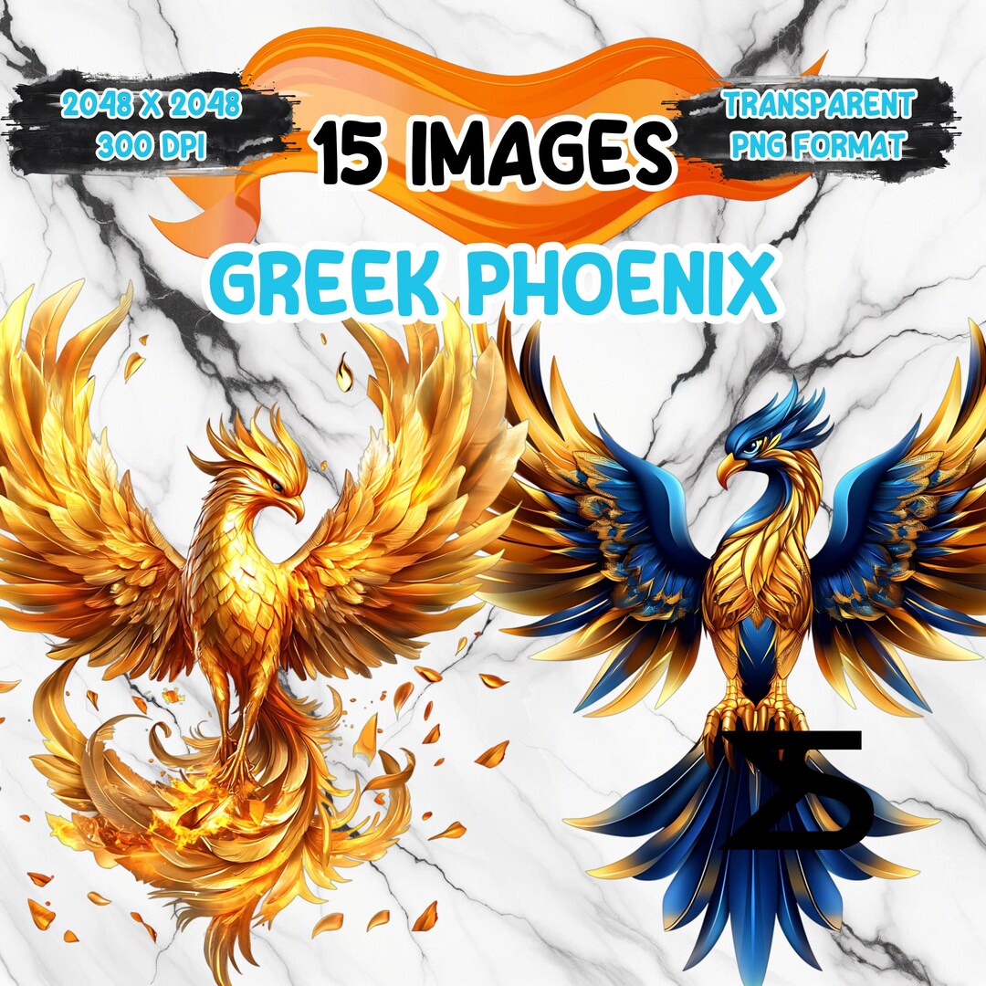 Watercolor Greek Phoenix PNG Image on Transparent Background, Digital ...