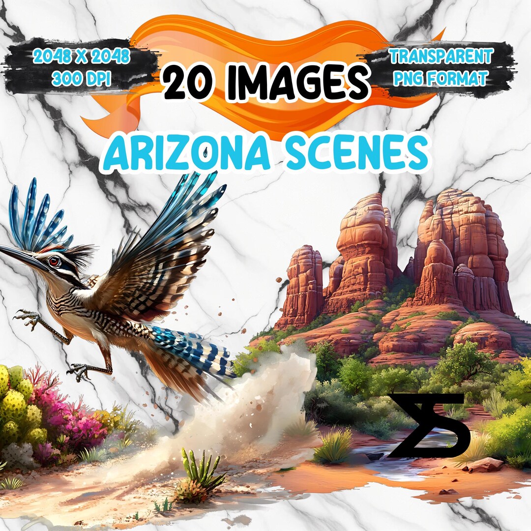 Watercolor Arizona Scenes PNG Image, Arizona Clipart Bundle, Commercial ...