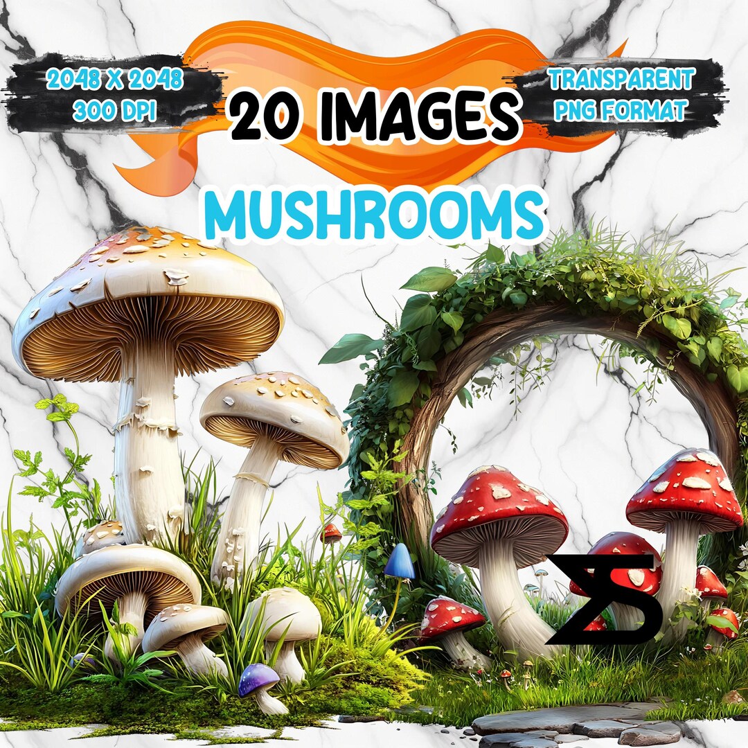Watercolor Mushrooms PNG Image, Mushroom Clipart Bundle, Commercial Use ...