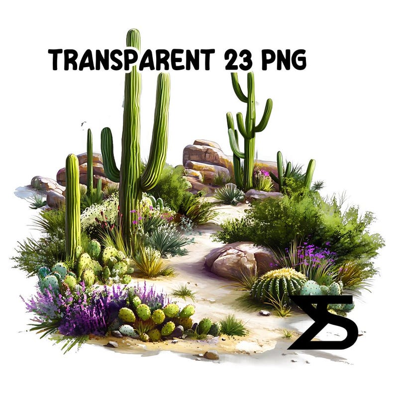 Watercolor Desert Landscape PNG Image With Transparent Background ...