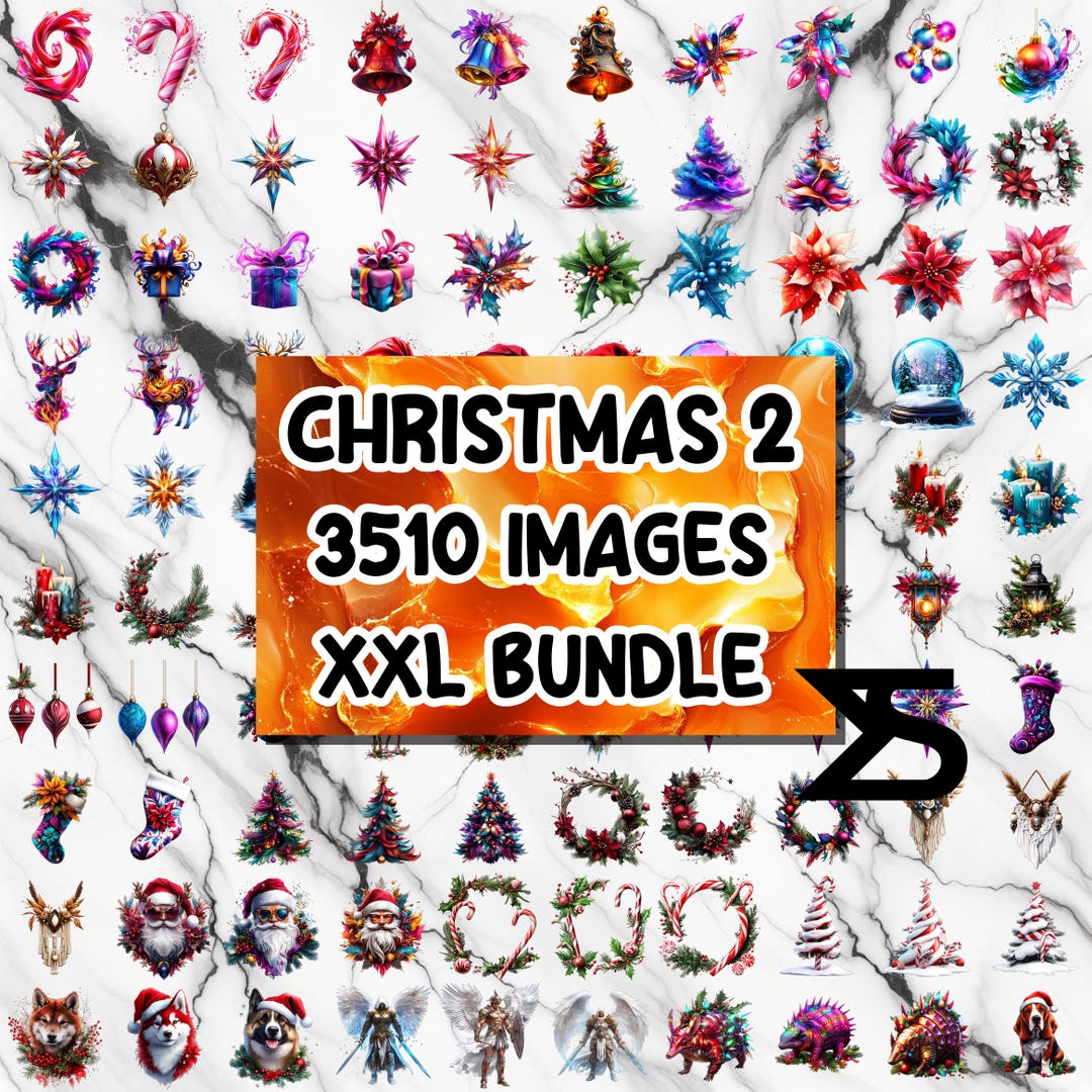 XXL Watercolor Christmas PNG Clipart Image on Transparent Background ...