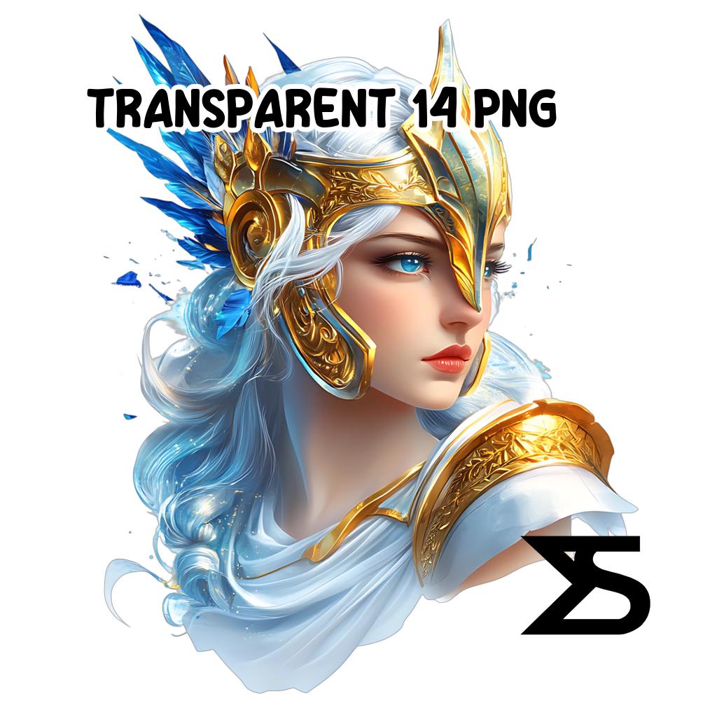 Watercolor Goddess Athena PNG Image on Transparent Background, Digital ...