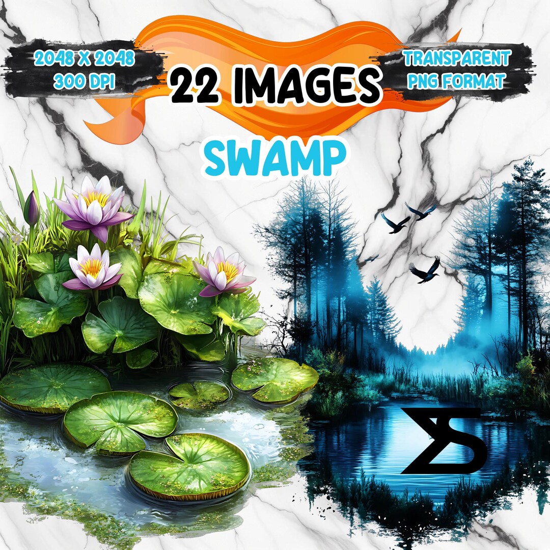 Watercolor Swamp PNG Image on Transparent Background, Digital Sticker ...