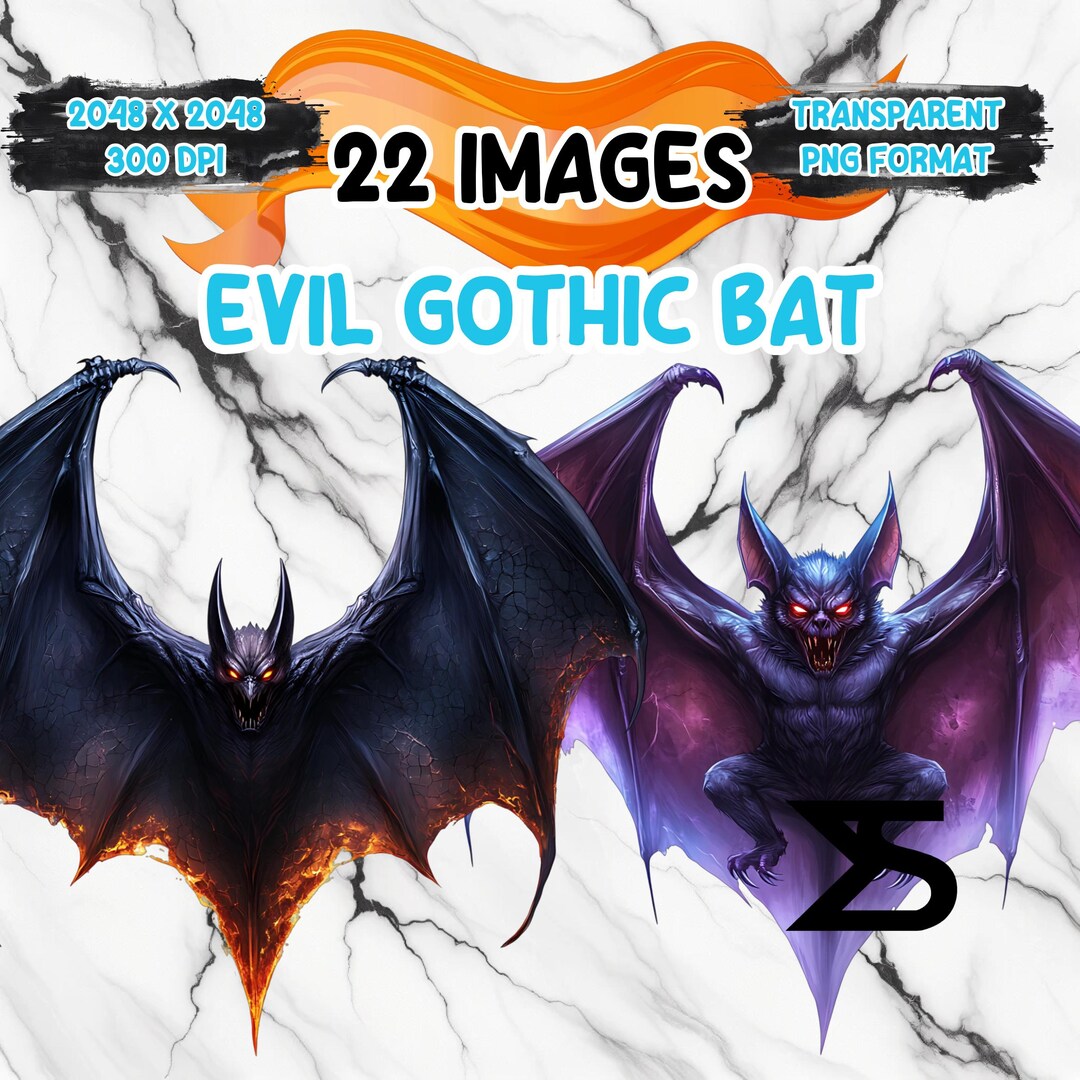 Watercolor Evil Gothic Bat PNG Image on Transparent Background, Digital ...