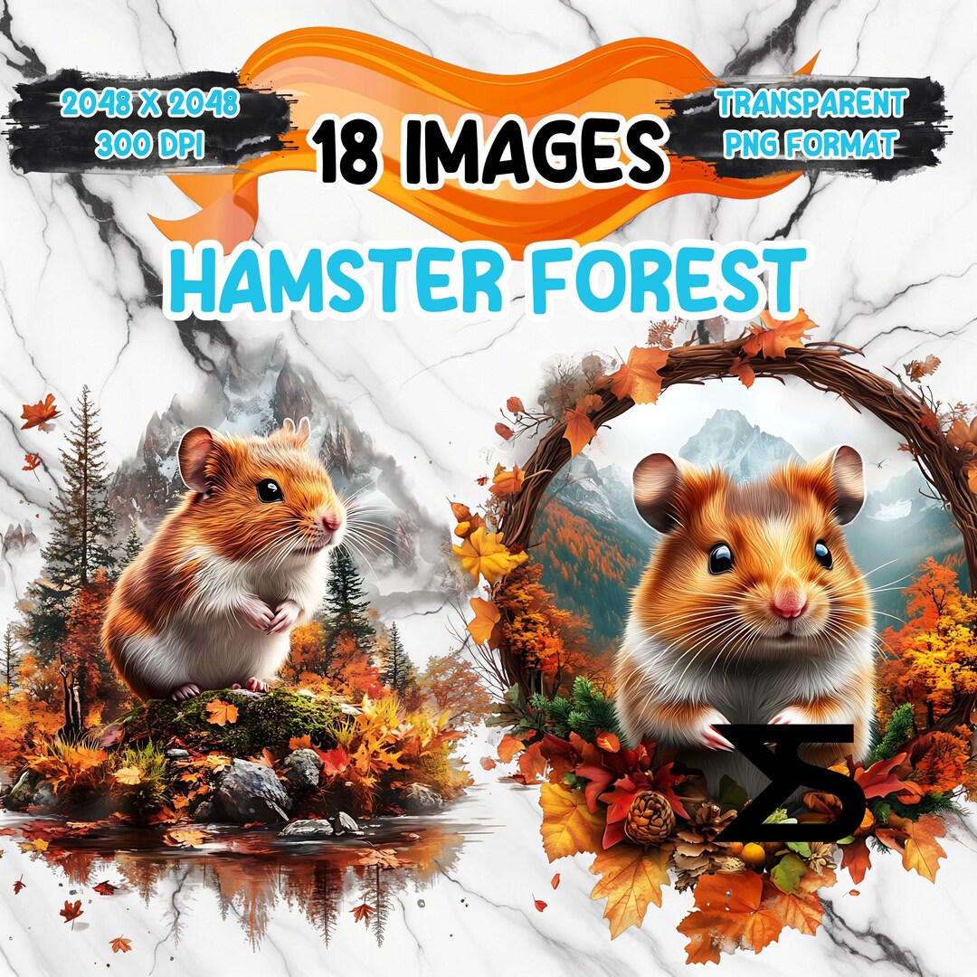 Watercolor Hamster Forest PNG Image on Transparent Background, Digital ...