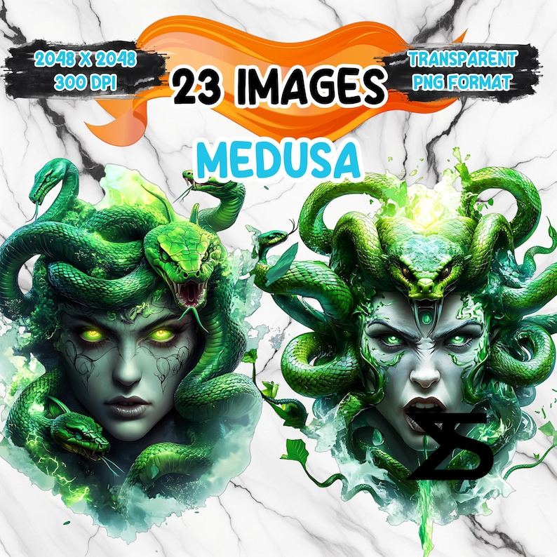 Watercolor Medusa PNG Image on Transparent Background, Digital Sticker ...