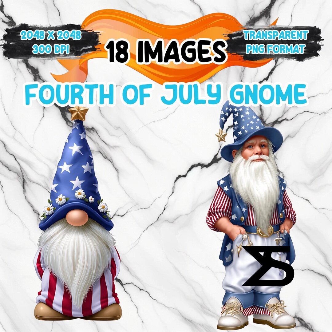 Watercolor Fourth of July Gnome PNG Image on Transparent Background ...