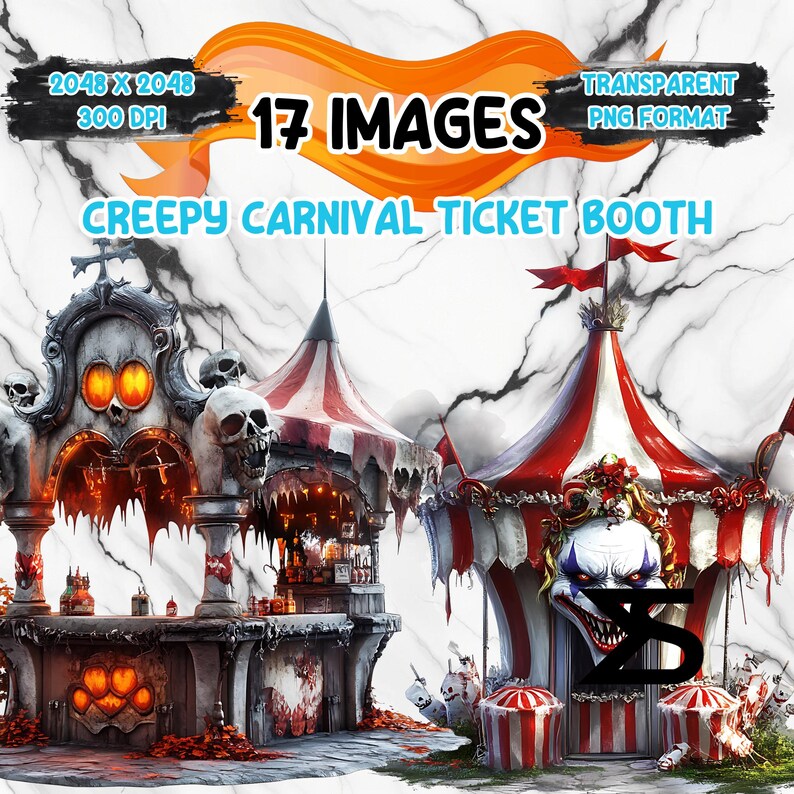 Watercolor Creepy Carnival Ticket Booth PNG Image on Transparent ...