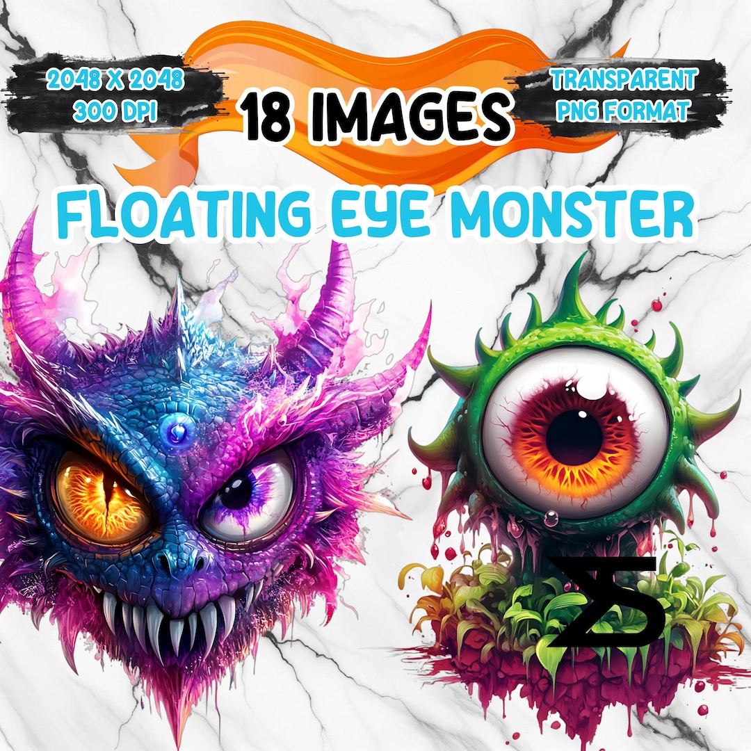 Watercolor Floating Eye Monster PNG Image on Transparent Background ...