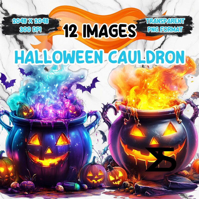 Watercolor Halloween Cauldron PNG Image on Transparent Background ...