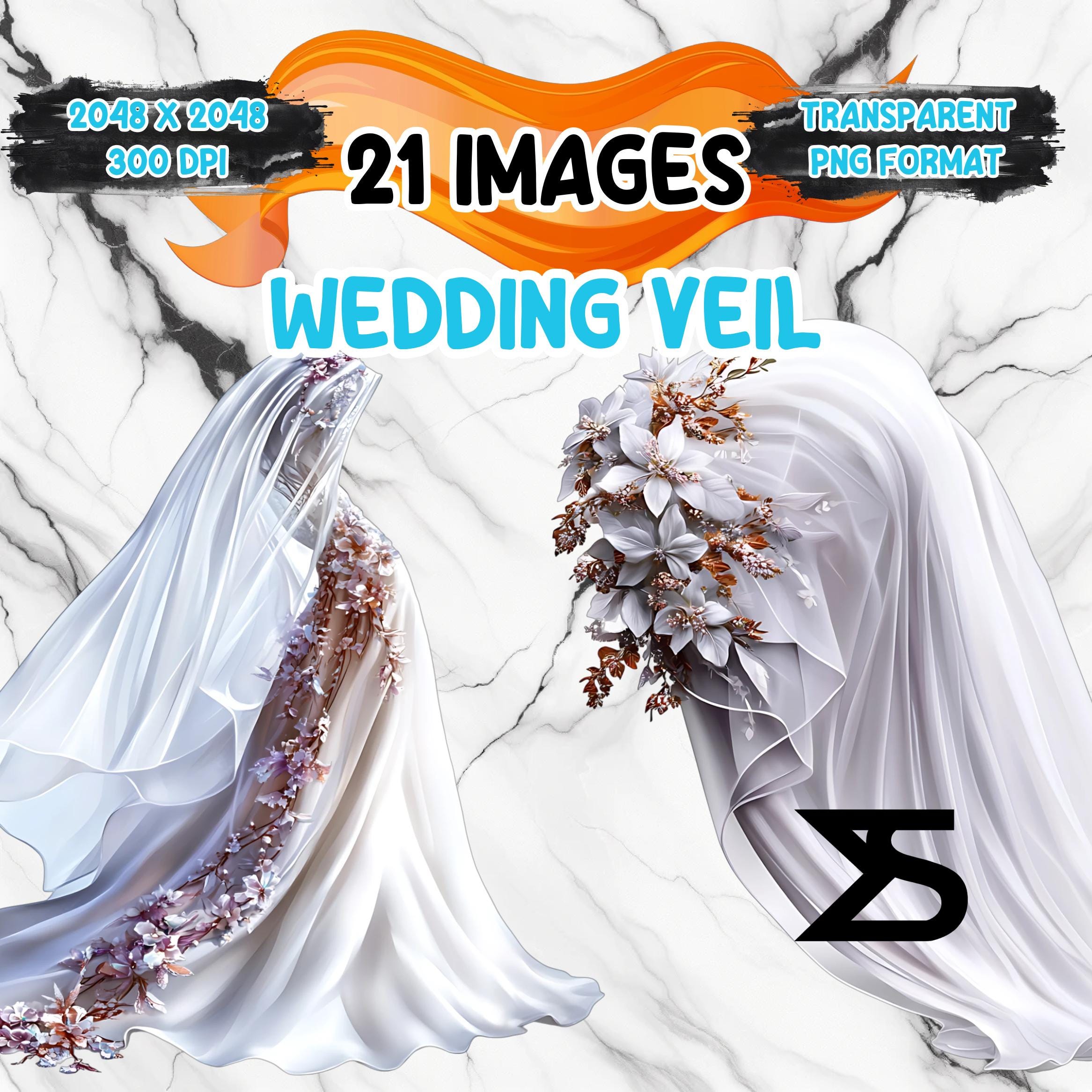 Watercolor Wedding Veil PNG Image on Transparent Background, Digital ...