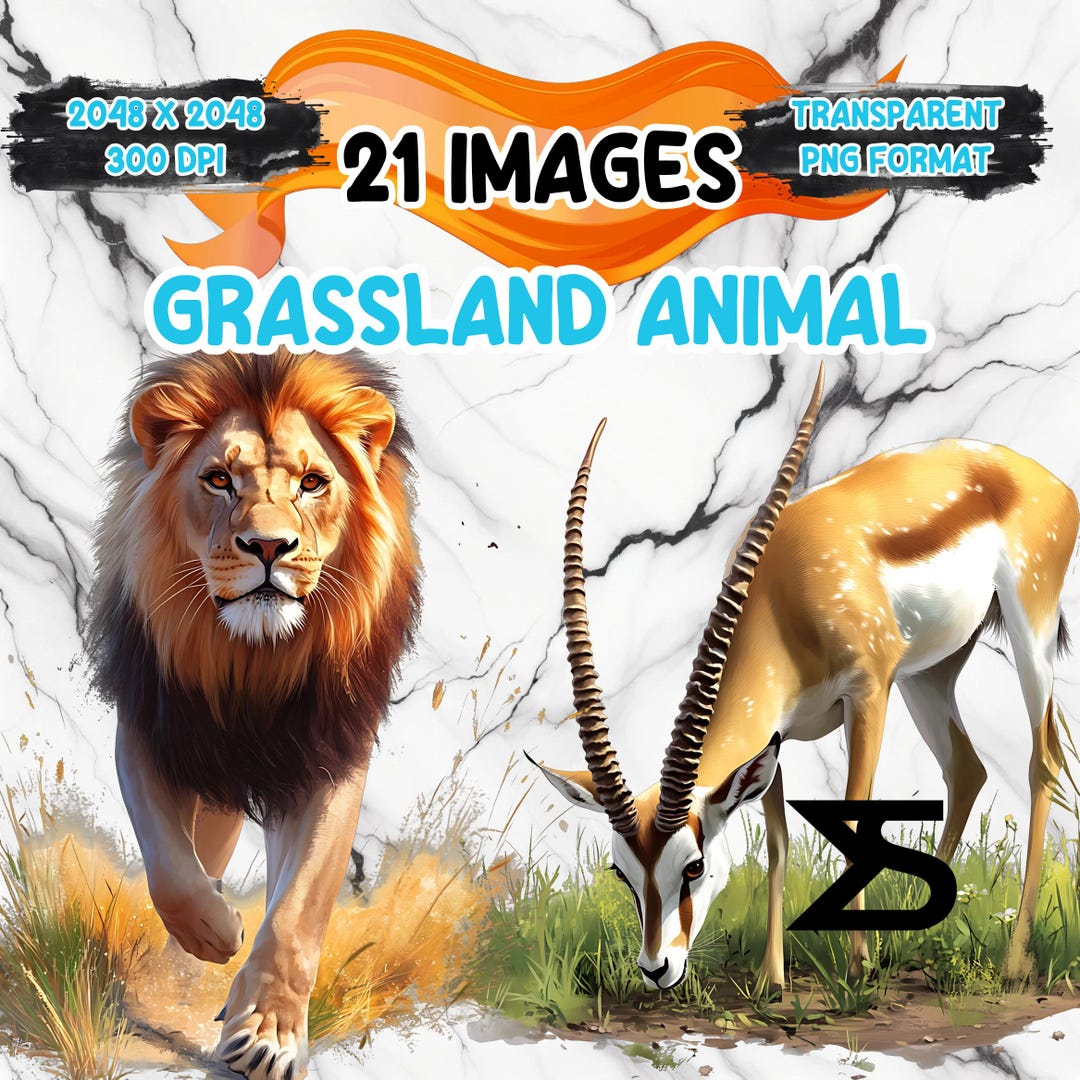 Watercolor Grassland Animal PNG Image With Transparent Background ...