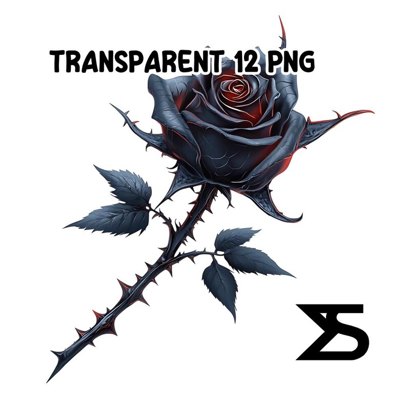Watercolor Evil Gothic Rose PNG Image on Transparent Background ...