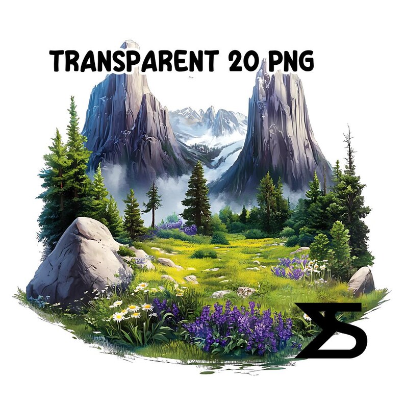 Watercolor Yosemite Landscape PNG Image With Transparent Background ...