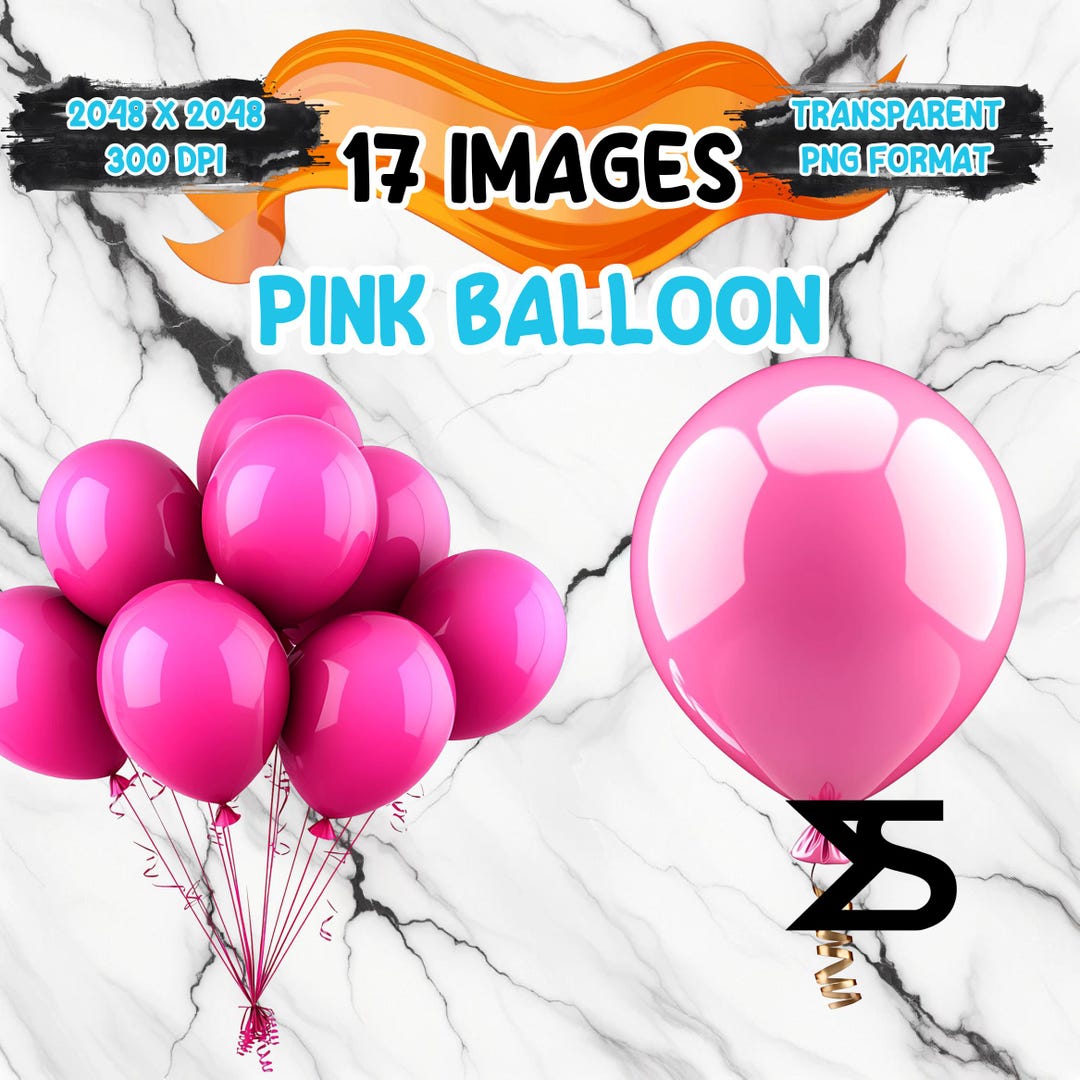 Watercolor Pink Balloon PNG Image on Transparent Background, Digital ...