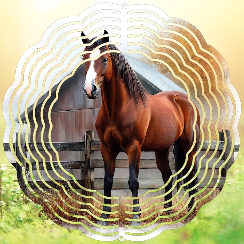 Rustic Horse Wind Spinner PNG Sublimation Design, Wind Spinner Design ...