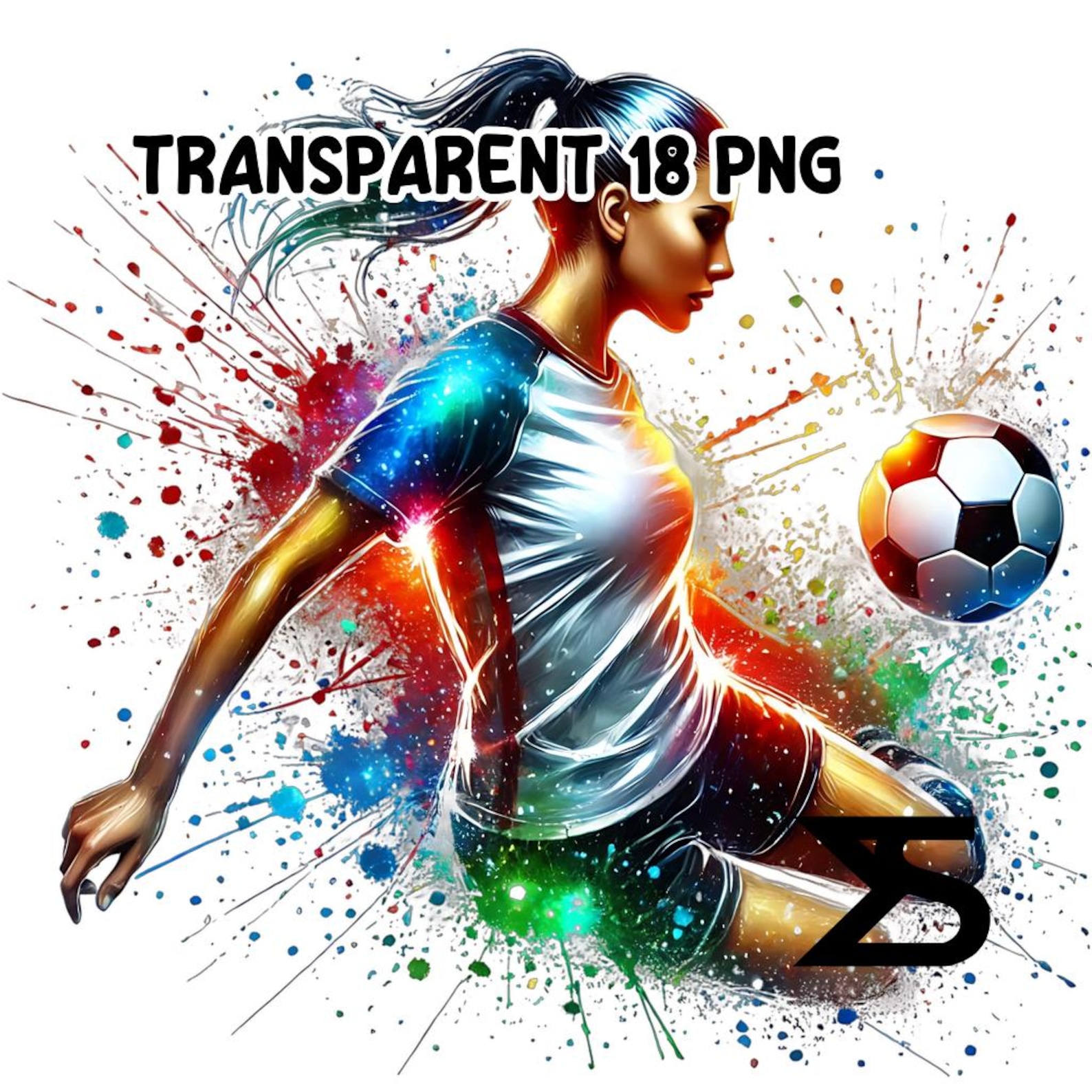 18 Watercolor Woman Football Player Clipart , Woman Soccer Clipart ...