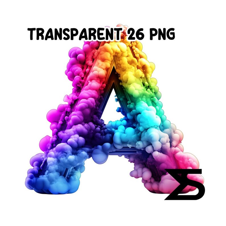 Watercolor Rainbow Alphabet PNG Image on Transparent Background ...