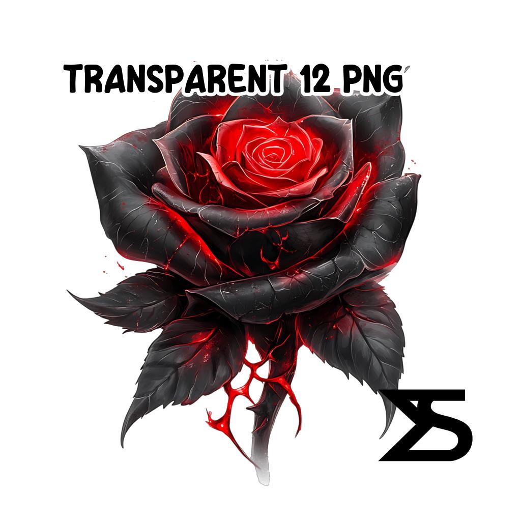 Watercolor Evil Gothic Rose PNG Image on Transparent Background ...