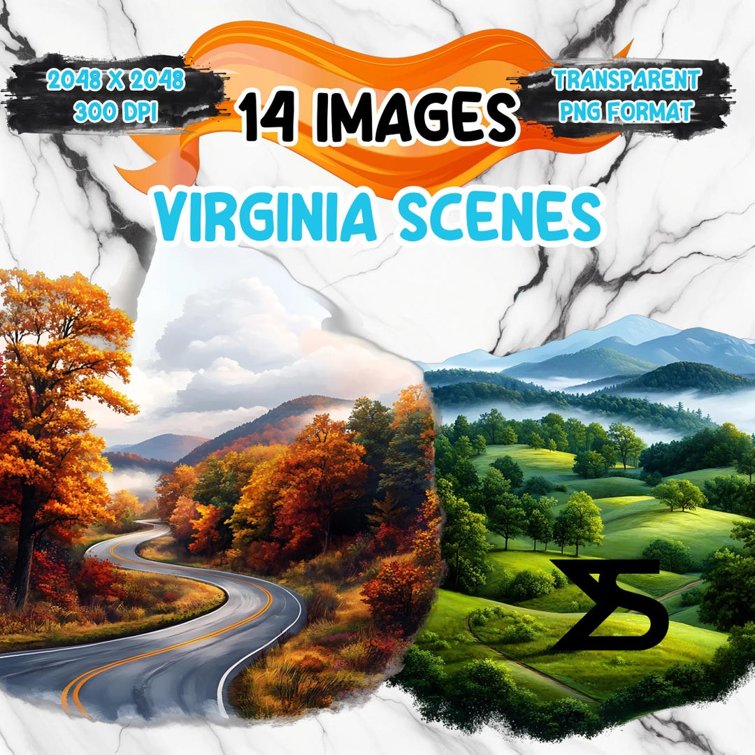 Watercolor Virginia Scenes PNG Image, Virginia Clipart Bundle ...