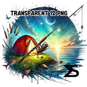 12 Watercolor Camping Clipart Tent, Campfire, Lantern, Backpack ...