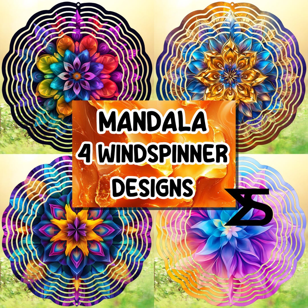 Mandala Wind Spinner PNG Sublimation Design, Heart Design, Wind Spinner ...