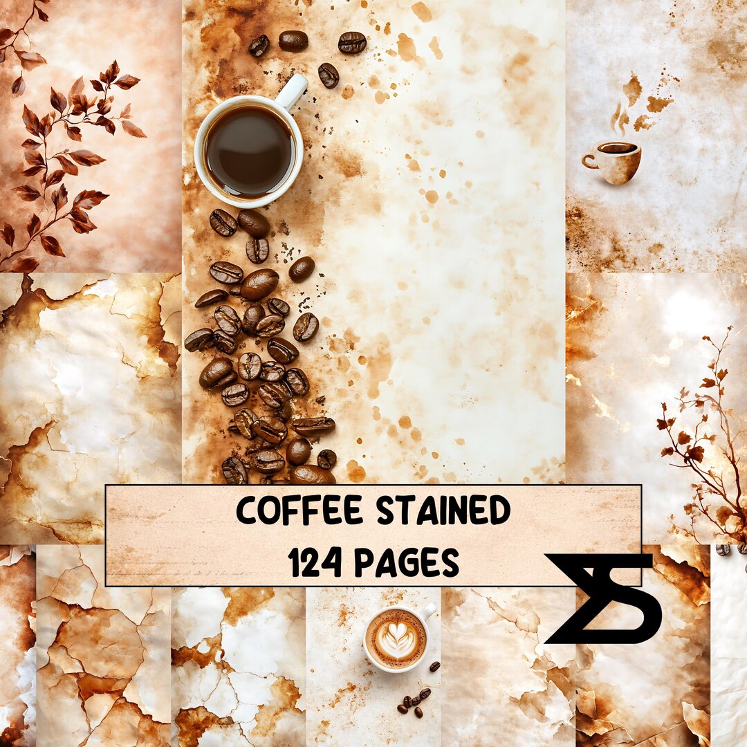 Coffee Stained Digital Papers, Tea Stained Paper, Grunge Paper Kit ...