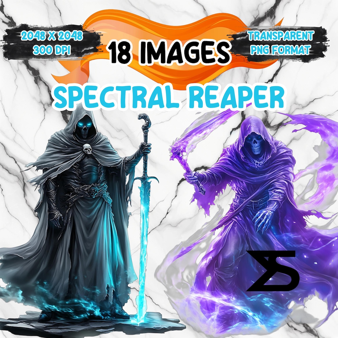 Watercolor Spectral Reaper PNG Image on Transparent Background, Digital ...