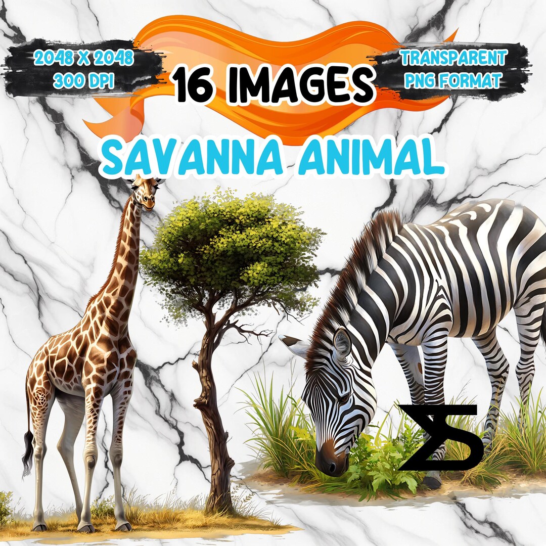 Watercolor Savanna Animal PNG Image With Transparent Background, Animal ...