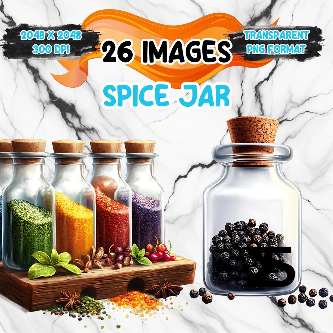 Watercolor Spice Jar PNG Image With Transparent Background, Spice Jar ...