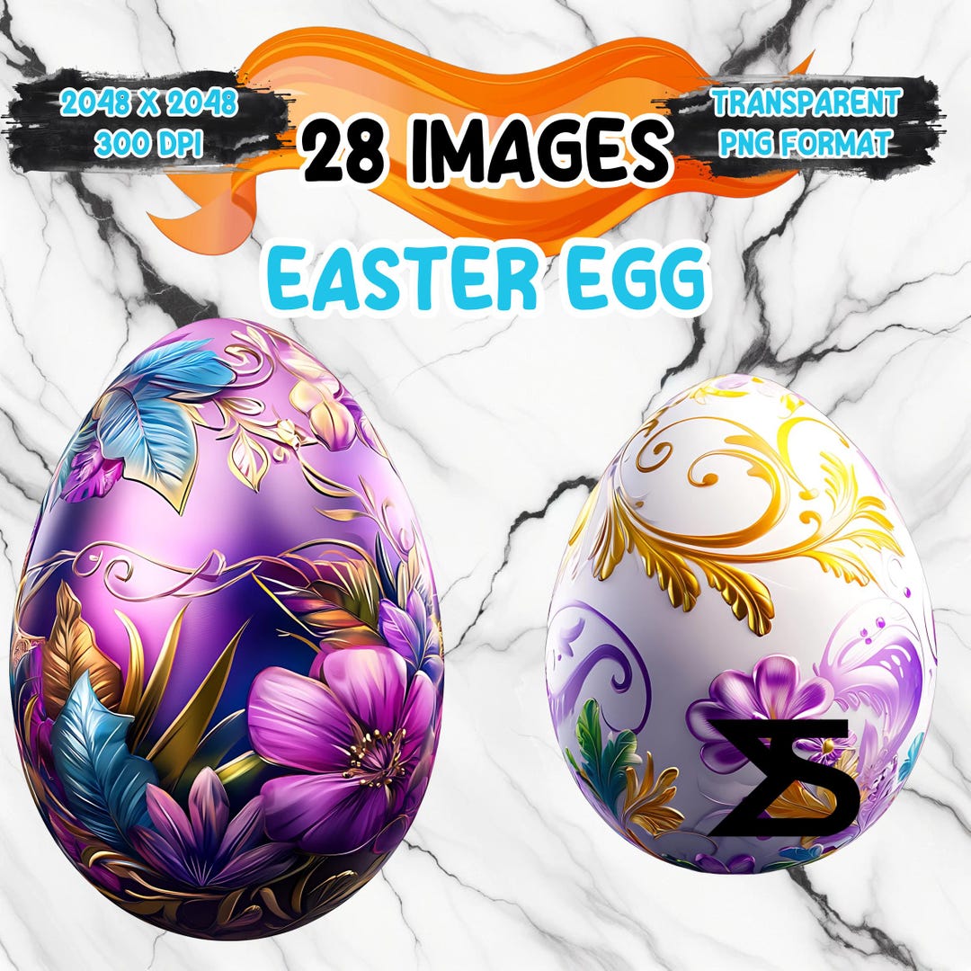 Watercolor Easter Egg PNG Image, Easter Clipart Bundle, Commercial Use ...