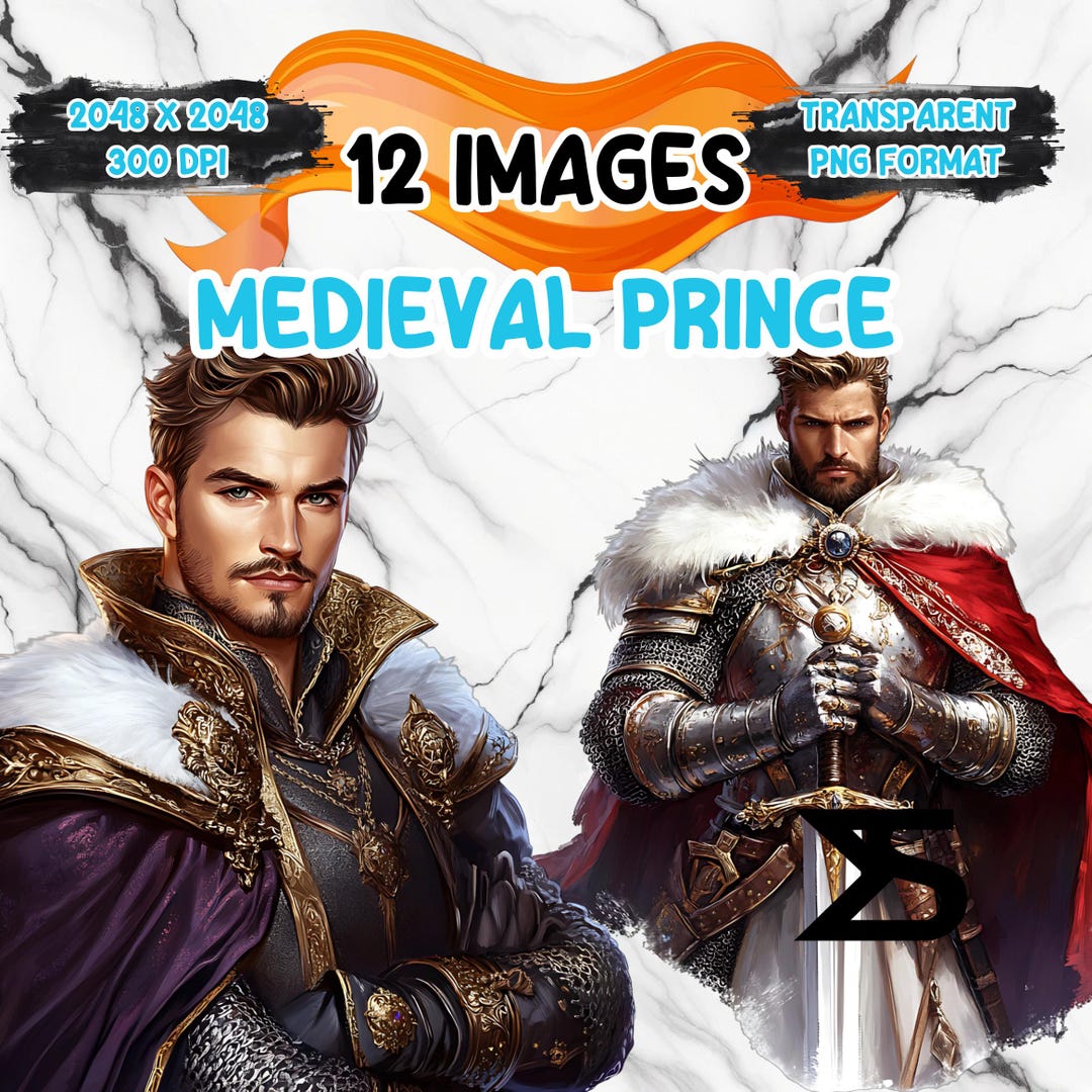 Watercolor Medieval Prince PNG Image on Transparent Background, Digital ...