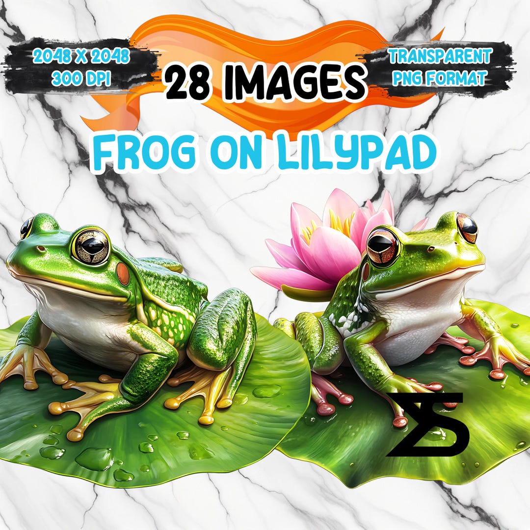 Watercolor Frog Sitting on a Lilypad PNG Image, Fawn Clipart Bundle ...