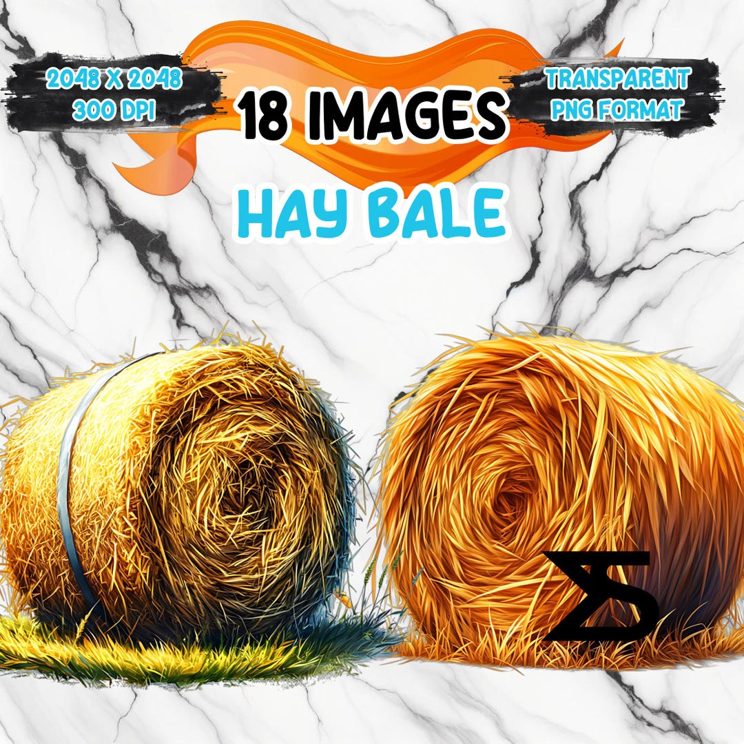 Watercolor Hay Bale PNG Image on Transparent Background, Digital ...
