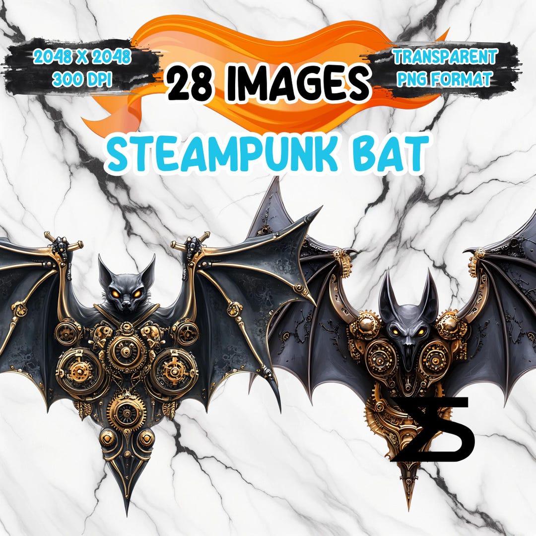 Watercolor Steampunk Bat PNG Image on Transparent Background, Digital ...