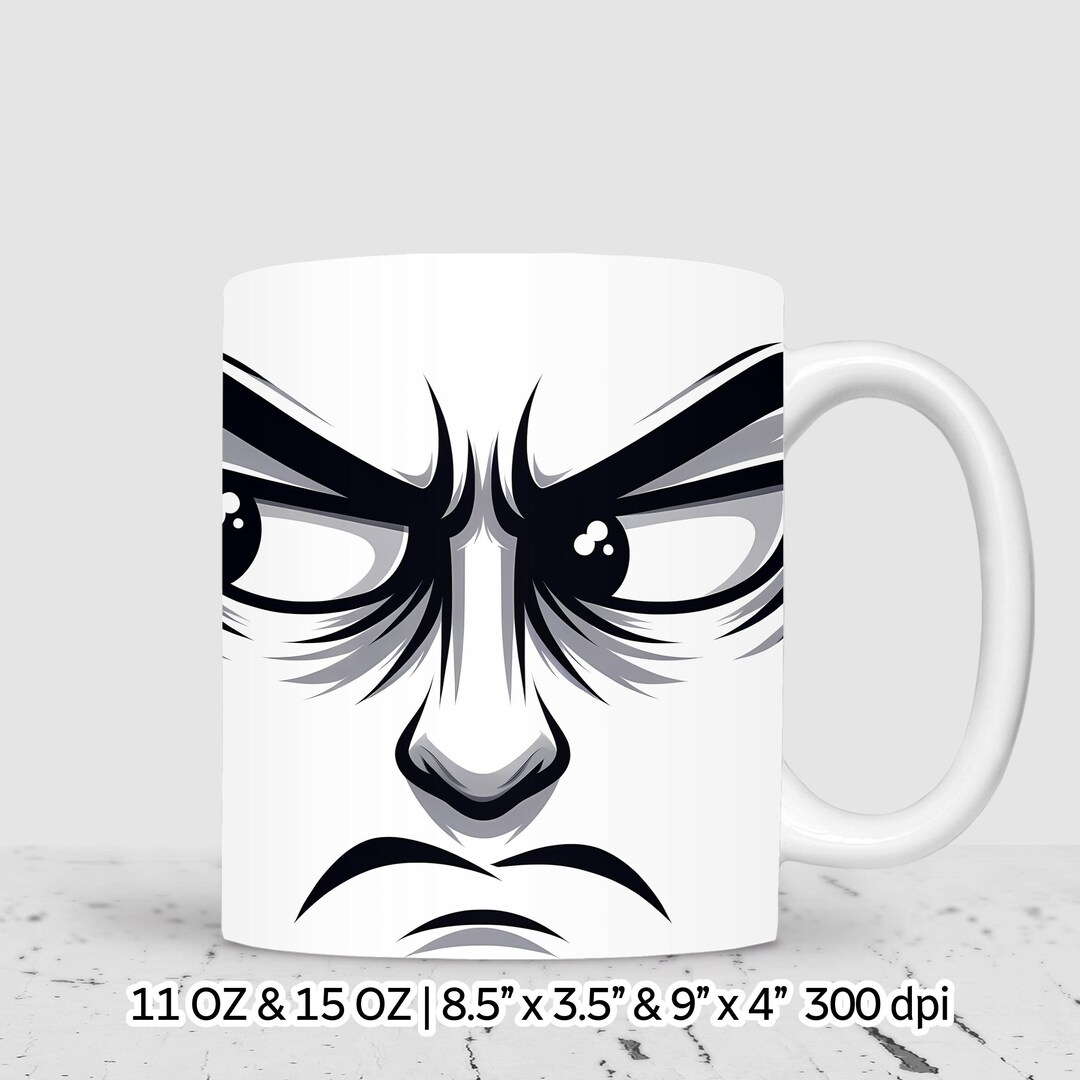 Envy Face Smiley Sublimation Mug Design, 11 Oz & 15 Oz Mug Design ...