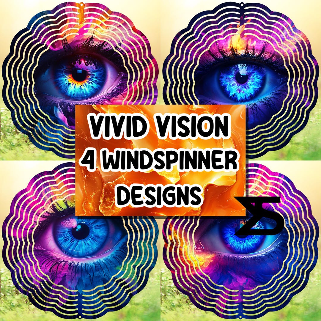 Vivid Vision Eye Wind Spinner PNG Sublimation Design, Wind Spinner ...