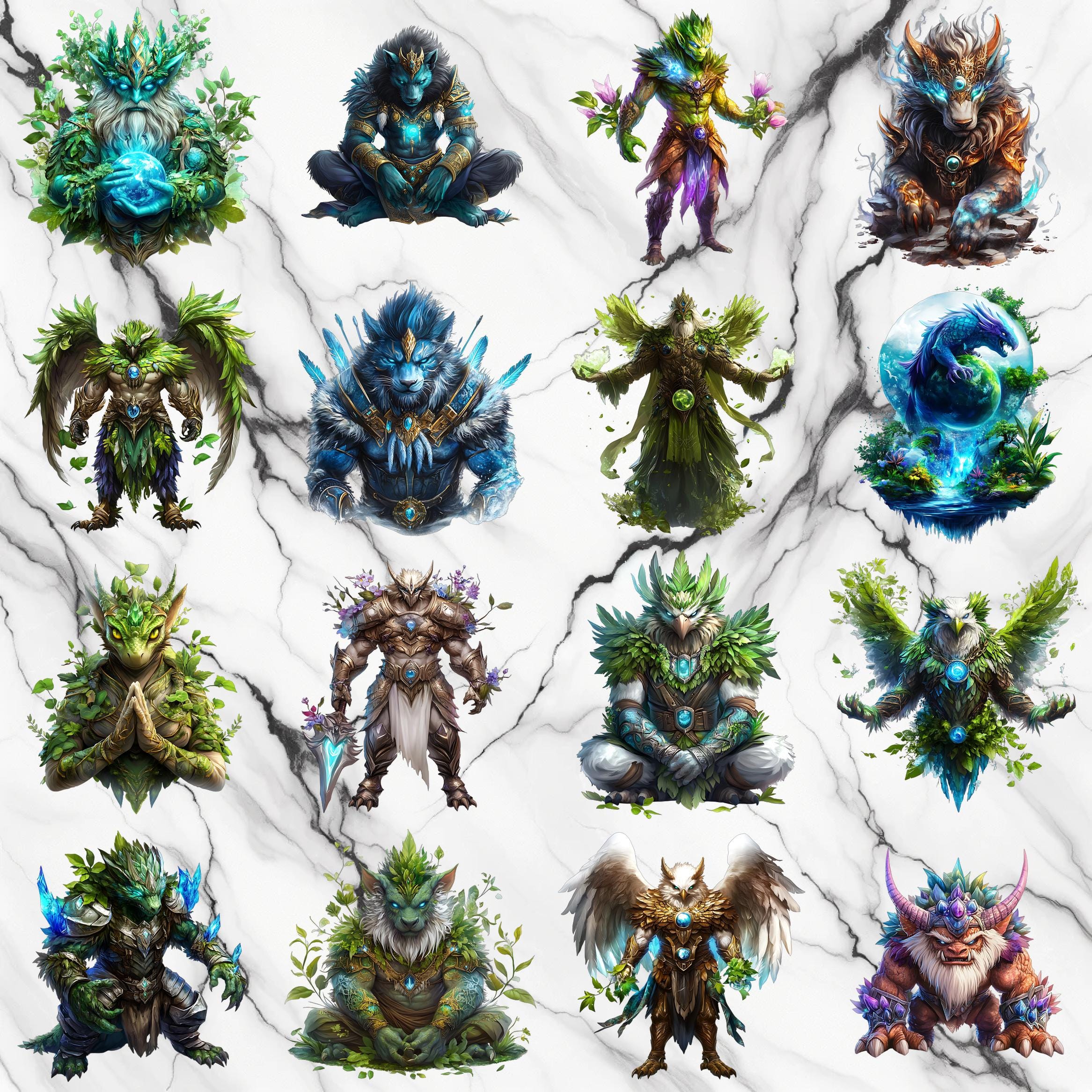 Watercolor Earth Guardian PNG Image on Transparent Background, Digital ...