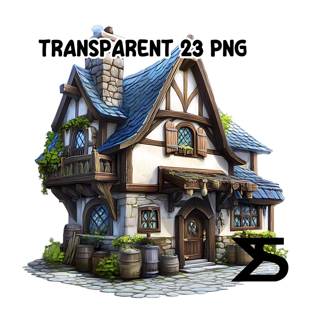 Watercolor Tavern PNG Image on Transparent Background, Digital Sticker ...